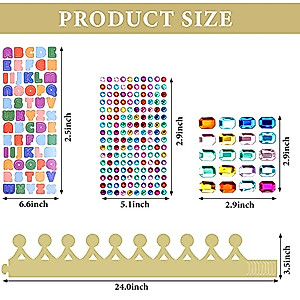 30-Piece Paper Crowns Birthday Crown Hat Paper Kits with Gems Letter Alphabet Stickers DIY Party Crown Hats Birthday Party Favor Supplies Decoration for Kids and Adults