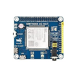 Waveshare 4G/3G/2G/GSM/GPRS/GNSS HAT for Raspberry Pi Based on SIM7600G-H Supports LTE CAT4 up to 150Mbps for Downlink Data Transfer