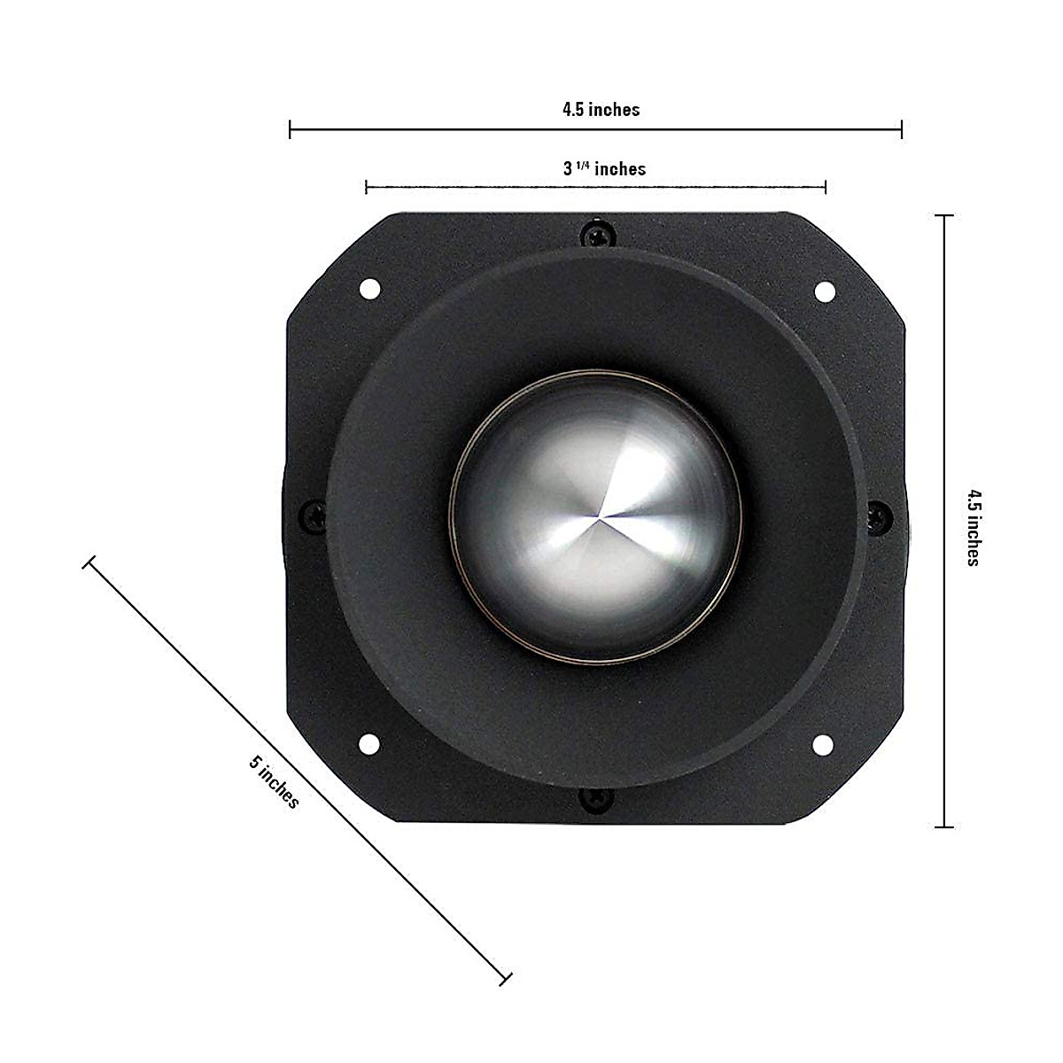VOYZ 600 Watt Super Tweeter 2KHz - 25KHz - 5” Supper Bullet Tweeter - Heavy Duty Super Strong Ferrite Magnet Tweeter with Titanium Diaphragm 4-8 ohms Includes Crossover Capacitor (VZ-47A)