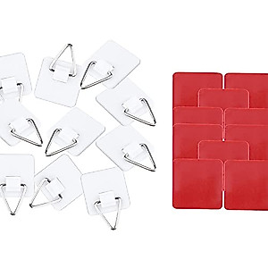 10 Pieces Invisible Adhesive Plate Hanger Set Vertical Plate Holders for The Wall Dish Hook Portable Self-Adhesive Wall Plate Holder