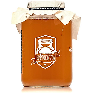 Fermentaholics ORGANIC Kombucha SCOBY With Twelve Ounces of Starter Tea - Live Starter Culture - Makes A One Gallon Batch - 1.5 Cups of Strong Mature Starter Tea - Brew Your Own Kombucha