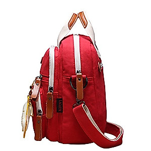 Mini Multi-Function Diaper Bag Tote Messenger Backpack-Red