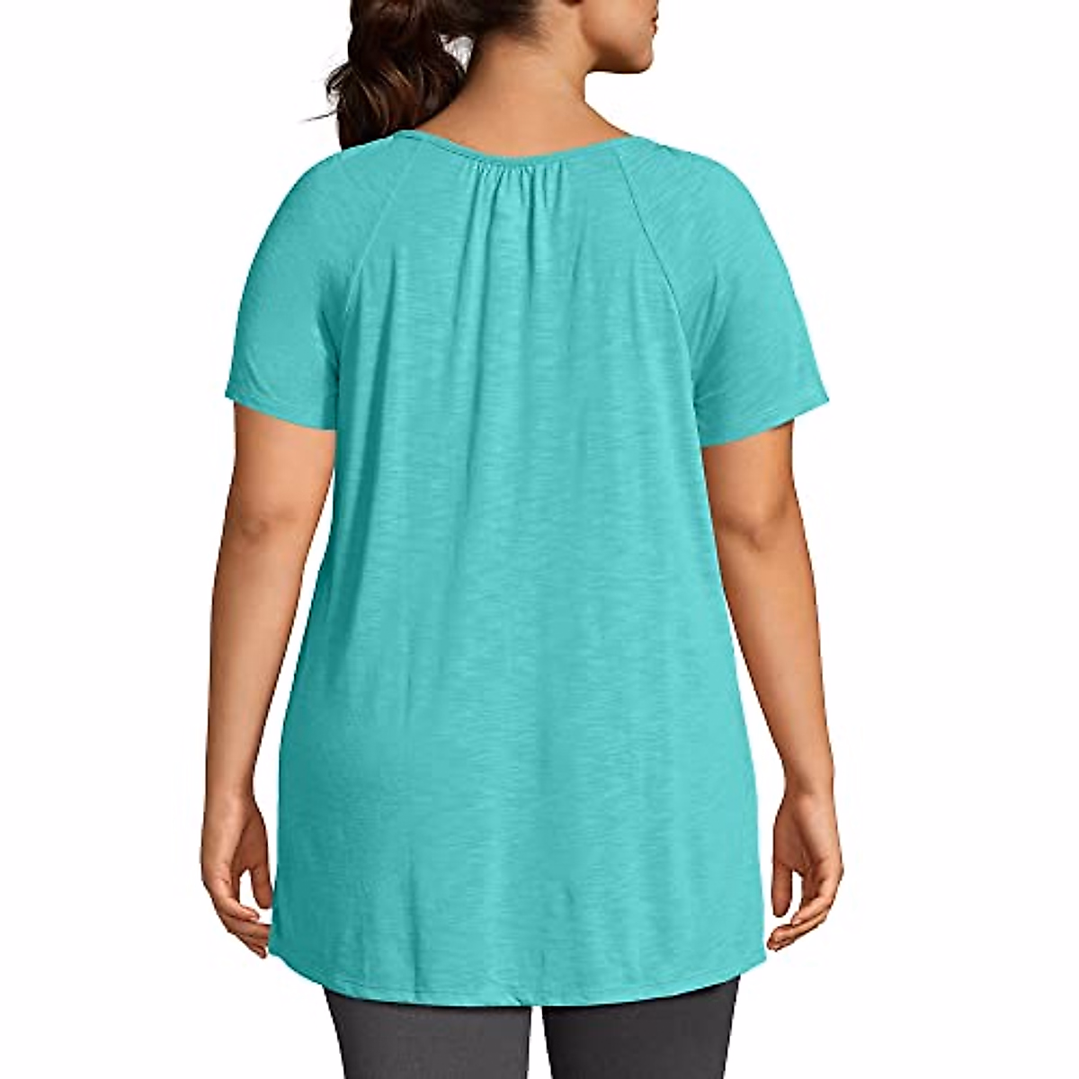 Just My Size Women's Plus-SizeSlub Jersey Tunic with Crochet Collar