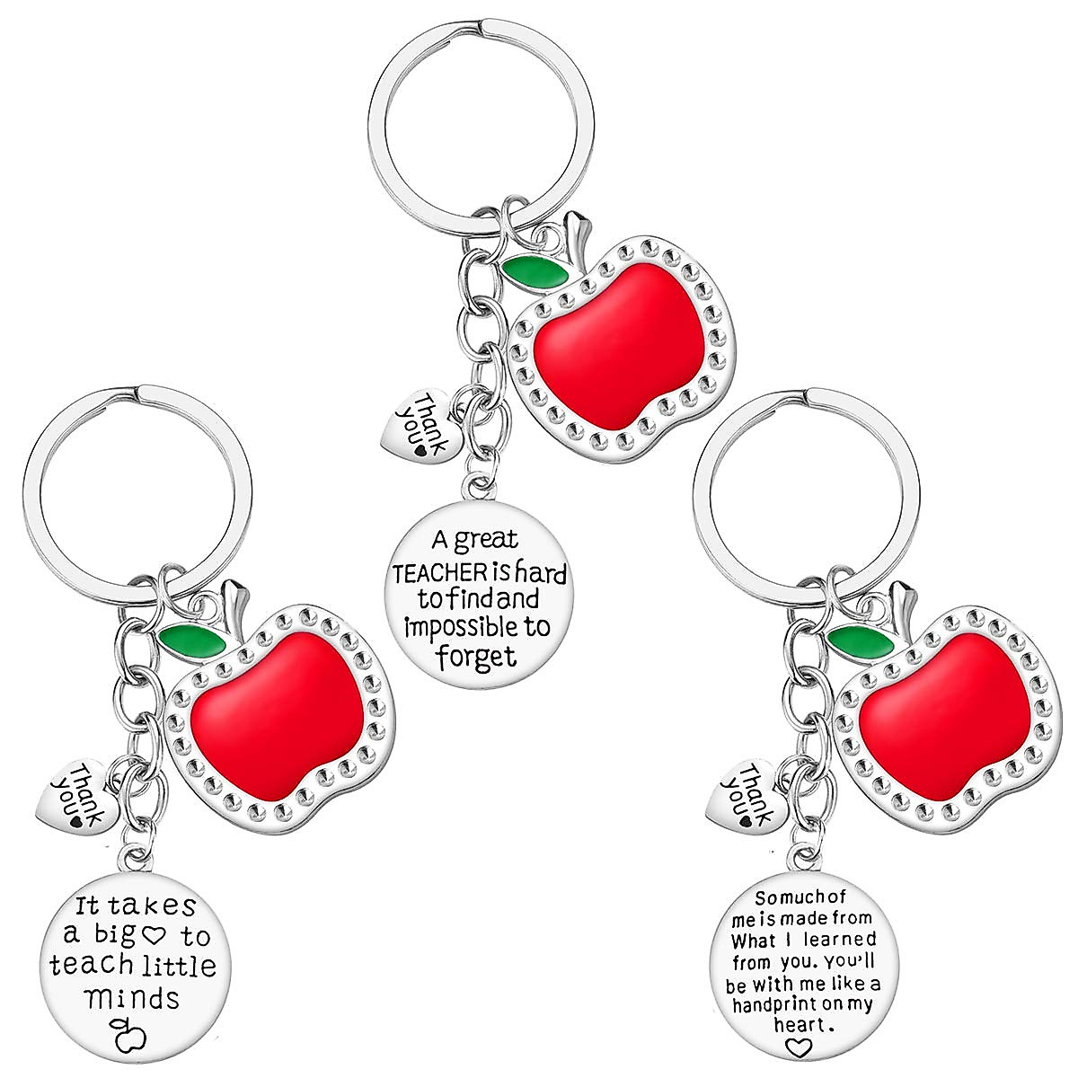 iJuqi Teacher Gifts for Women - 6PCS Teacher Keychain Teacher Appreciation Gifts, Thank You Gifts for Birthday Valentine's Day Christmas Gifts for Teachers