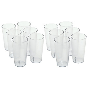 Winco - Clear Plastic Tumbler/Stackable Restaurant Beverage cup,12 Pk,16 oz.