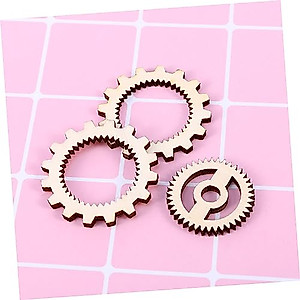ibasenice 300 Pcs Wooden Gear Wood Chips Wood Gear Cutout Vintage Gears Charms Wooden Shapes to Paint Wooden Steampunk Gear Retro Toys DIY Gear Wood Chips Christmas Wood Carving Child