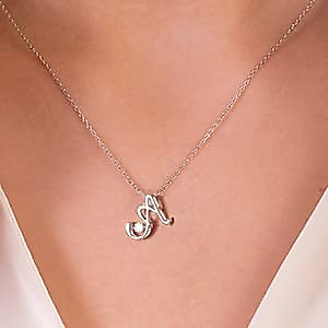 Initial Sterling Silver Necklace Hypoallergenic Silver Jewelry Set/Best Fashion Gift for Women