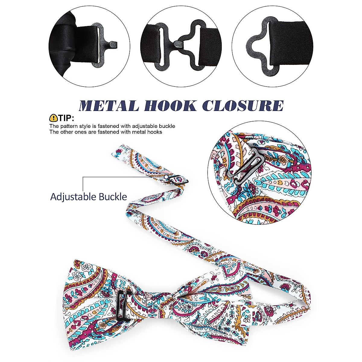 Jecery 30 Pieces Elegant Pre Tied Bow Ties for Men with Adjustable Floral Neck Band Bowties for Pre Tied Set