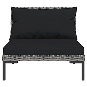 WHOPBXGAD 10 Piece Patio Lounge Set Lawn Furniture,Patio Furniture Sets,Patio furnitureSui for patios, Gardens, lawns, Balconies, Poolside,with s Poly Rattan Dark Gray