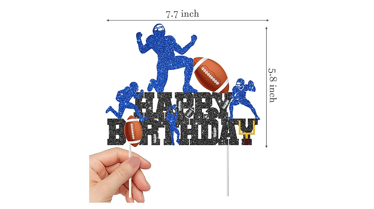 Football Birthday Cake Topper for Sport Themed Party Decorations
