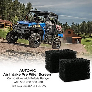 AUTOVIC Air Intake Pre Filter Screen For Polaris Ranger 400 500 700 800 900 2x4 4x4 6x6 XP EFI CREW Replace 5812253(2pcs)