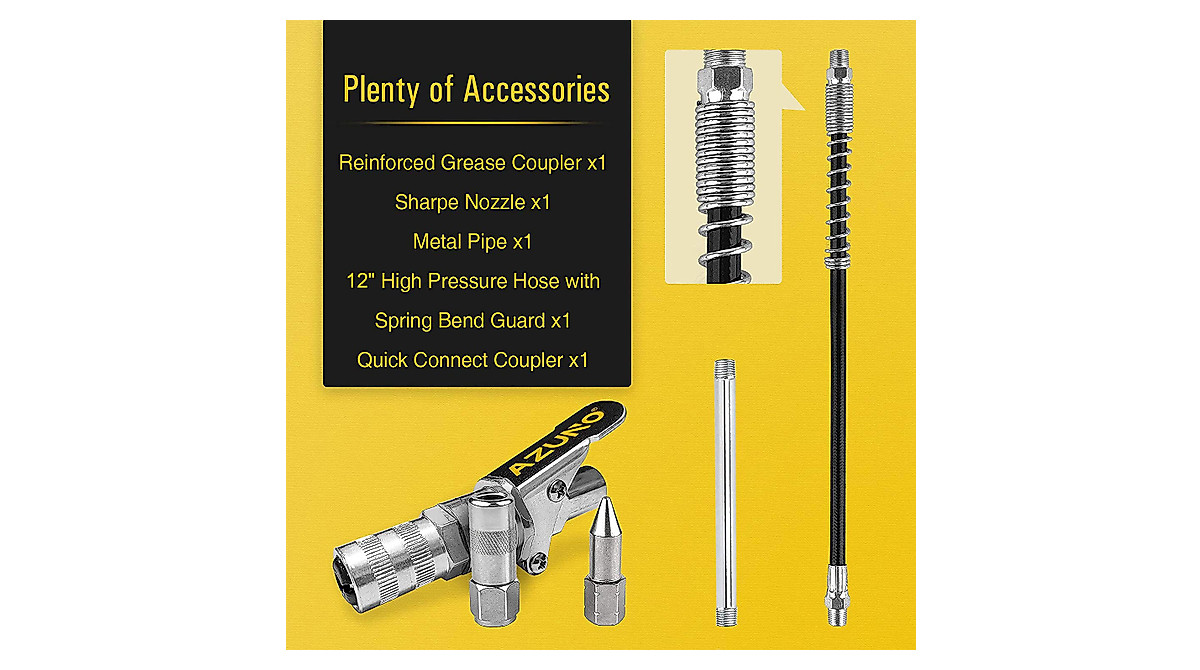AZUNO Heavy Duty Grease Gun – 6500 PSI Power