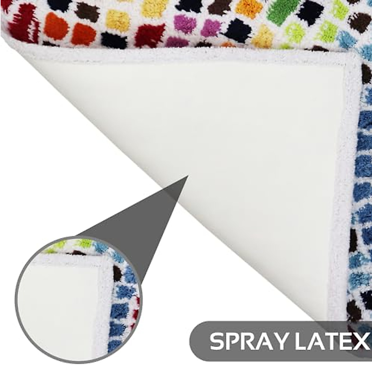 Better Trends Picasso Mosaic Collection 100% Combed Cotton Tufted Yarn Super Absorbent Thick Bath Mat Rug Rubber Latex Backing Machine Washable, 20" x 60" Runner, Multicolor Pattern