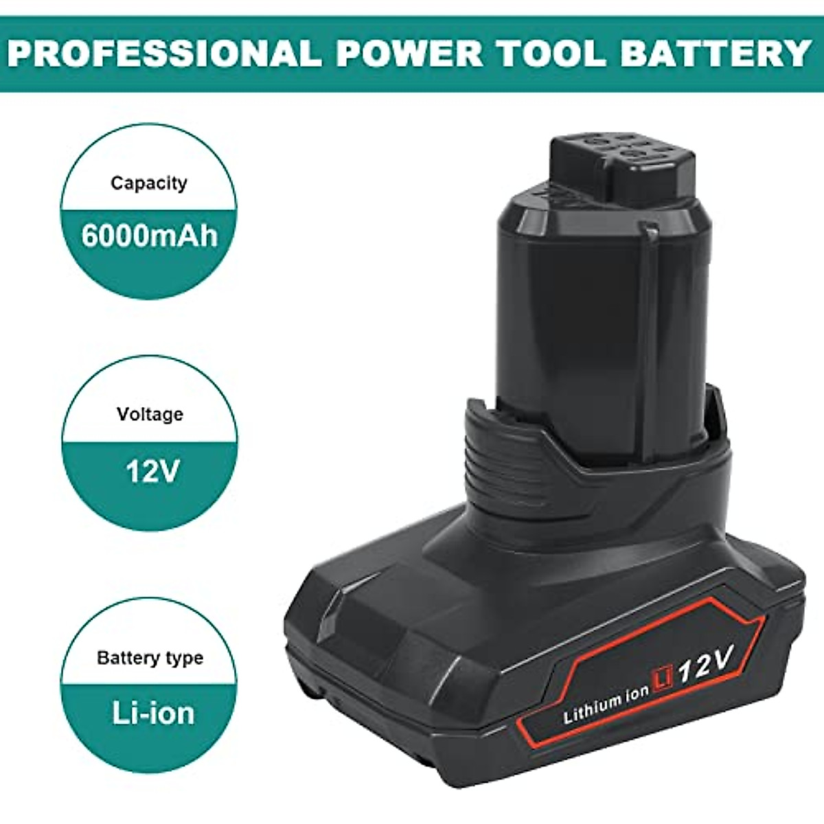 Fancy Buying CO. 6000mAh 12V Replacement Li-ion Battery for Ridgid R82007 R82009 R82048 R82049 R82059 R86048 130188001 130219001 130446011 Power Tools (1 Pack)