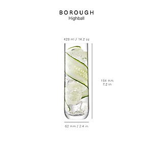 LSA Interntional Borough Highball 420ml Clear x 4