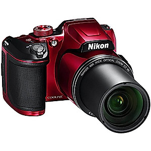 Nikon COOLPIX B500 16MP 40x Optical Zoom Digital Camera w/ WiFi - Red (Renewed) + 16GB SDHC Accessory Bundle