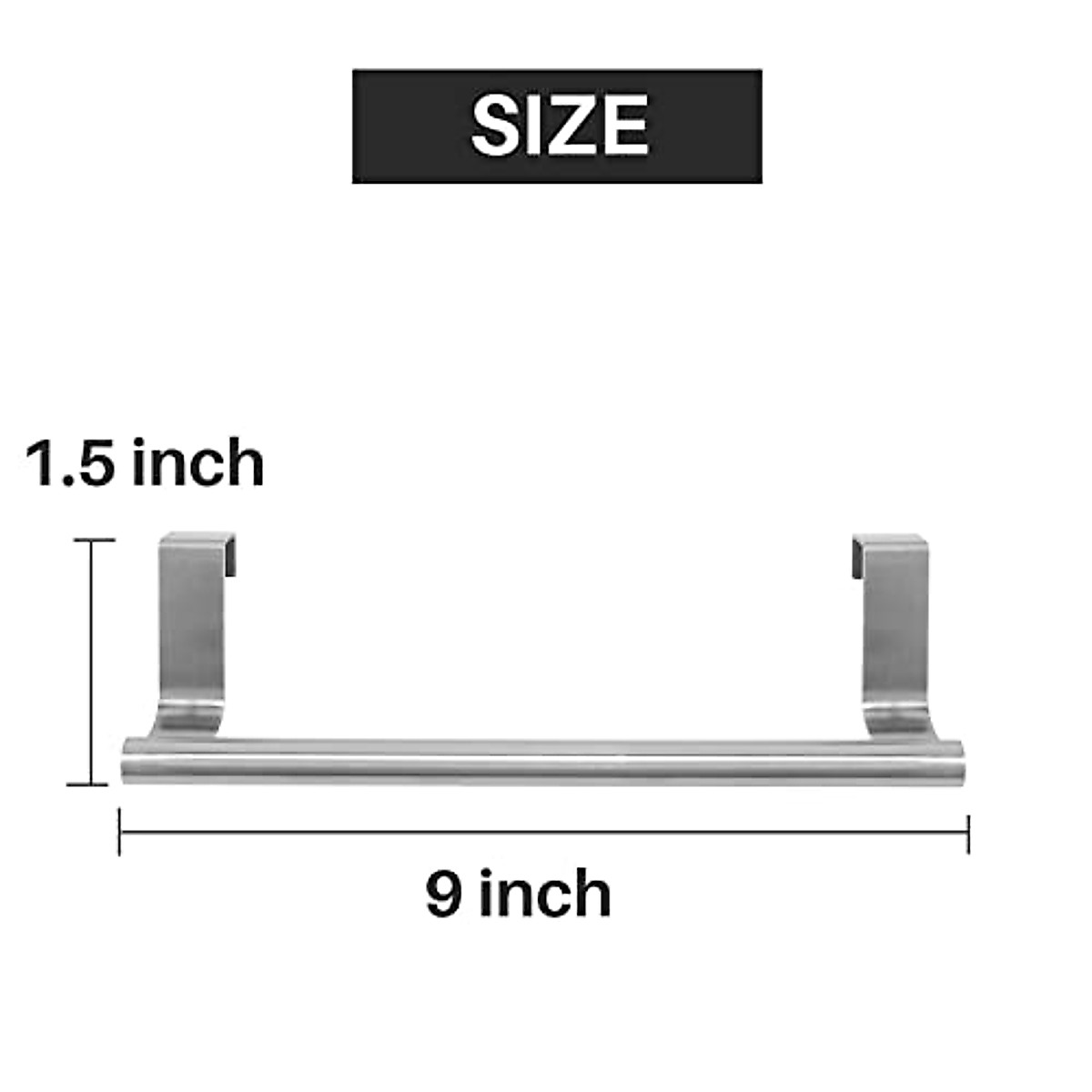 Spacesea Towel Rack for Cabinet, Strong Steel Kitchen Over Cabinet Towel Bar Rack - 2 Pack