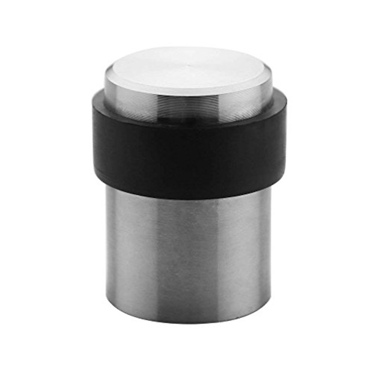 TPOHH Brushed Stainless Steel Cylindrical Floor Mount Door Stop, 1-3/4" Height