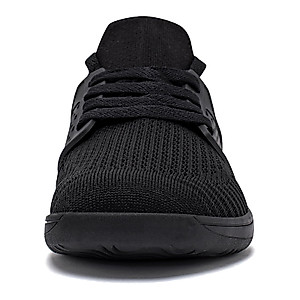 HOBIBEAR Wide Minimalist Barefoot Shoes Mens Womens Walking Sneakers Shoes | Zero Drop Sole | Optimal Relaxation (All Black,Women 10.5 Wide/Men 8.5 Wide)