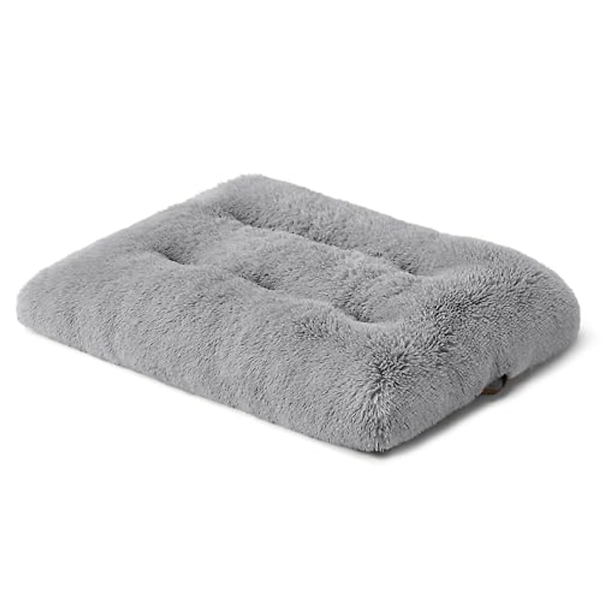 Bedsure Large Dog Bed Washable, Plush Calming Dog Crate Beds for Large Breed, Fulffy Dogs Sleeping Mat, Anti-Slip Pet Kennel Pad, 35" x 23", Grey