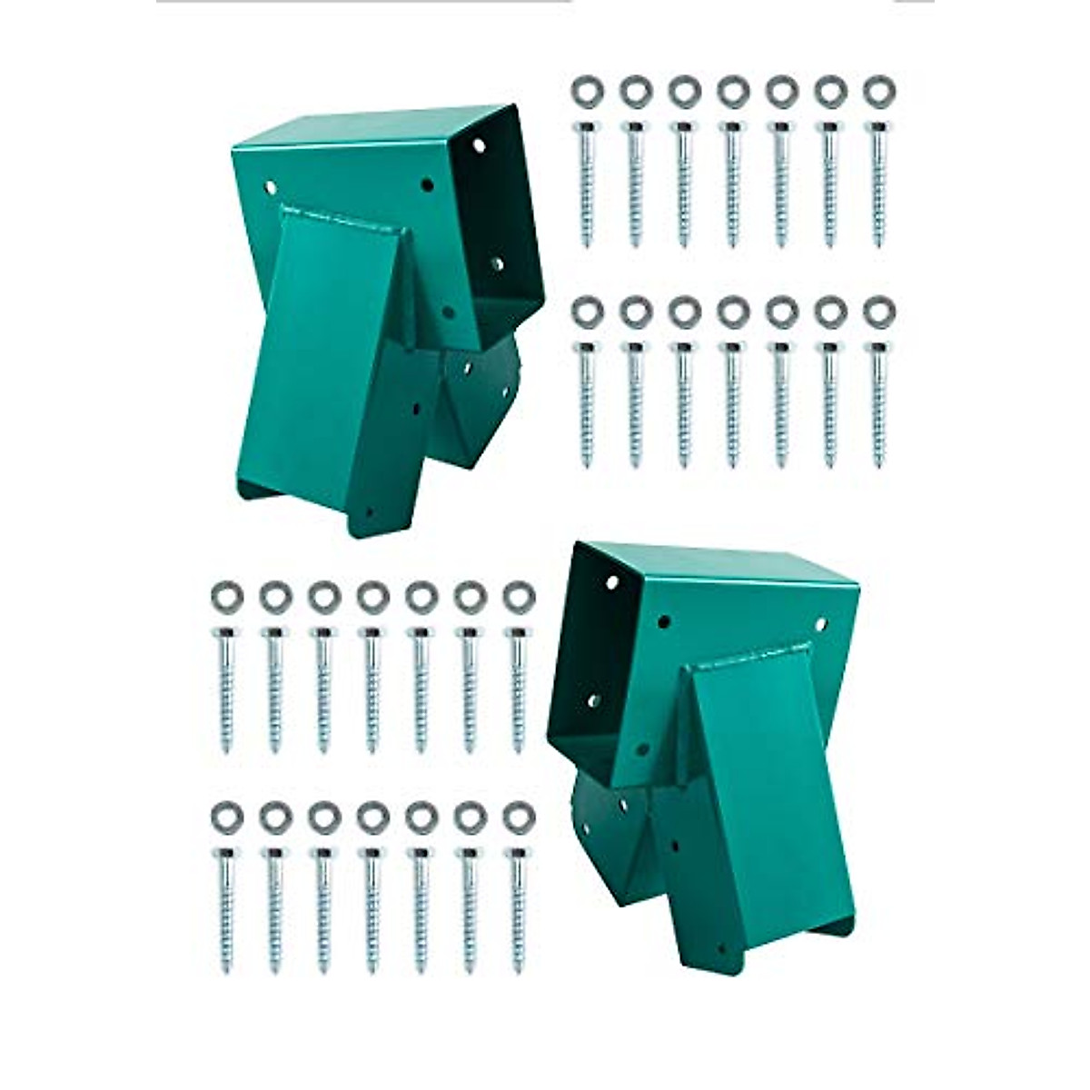 HANDYGO Swing Set Brackets - Heavy Duty Steel Swing Kit, 2 DIY Wooden Swing Hardware Bracket, Playground Equipment Parts, with Mounting Accessories, for Outdoor Play, Green
