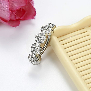 CANDYFANCY 14G Surgical Steel Reverse Belly Button Rings CZ Drop Navel Rings For Women Belly Piercings Jewelry