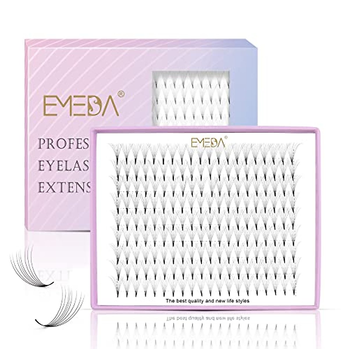 EMEDA 180 Fans Premade Fans Eyelash Extensions Pointy Base Thin Base 8D Stable C Curl Premade Lash Extensions Fans Pre Fanned Volume Lash Extensions (8D 0.07 C Mix 8-14mm)