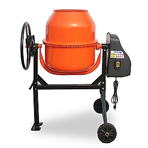 Oarlike Electric Concrete Mixer 4.2 Cu Ft Portable Cement Mixing Machine for Stucco, Mortar Seeds with Wheel and Stand