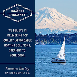 Rainier Supply Co. Boat Anchor Line - 50 ft x 3/8 inch Anchor Rope - Double Braided Nylon Anchor Boat Rope with 316SS Thimble and Heavy Duty Marine Grade Snap Hook - Black