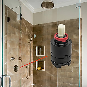 Pressure Balance Cartridge for Shower Faucet, 40mm Cartridge with Distributor, Replaces Part # 40PHF-2