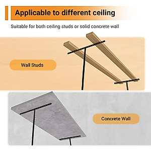 eShelf 4x6ft Overhead Garage Storage Rack, Heavy duty metal garage ceiling storage rack, 22''-40" Adjustable Ceiling Dropdown, 450lbs Loading Weight Capacity, Black