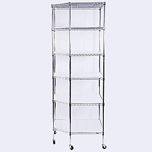 HOMEN 6 Tiers Corner Shelf Adjustable Metal Storage Wire Shelving Unit (Silver)