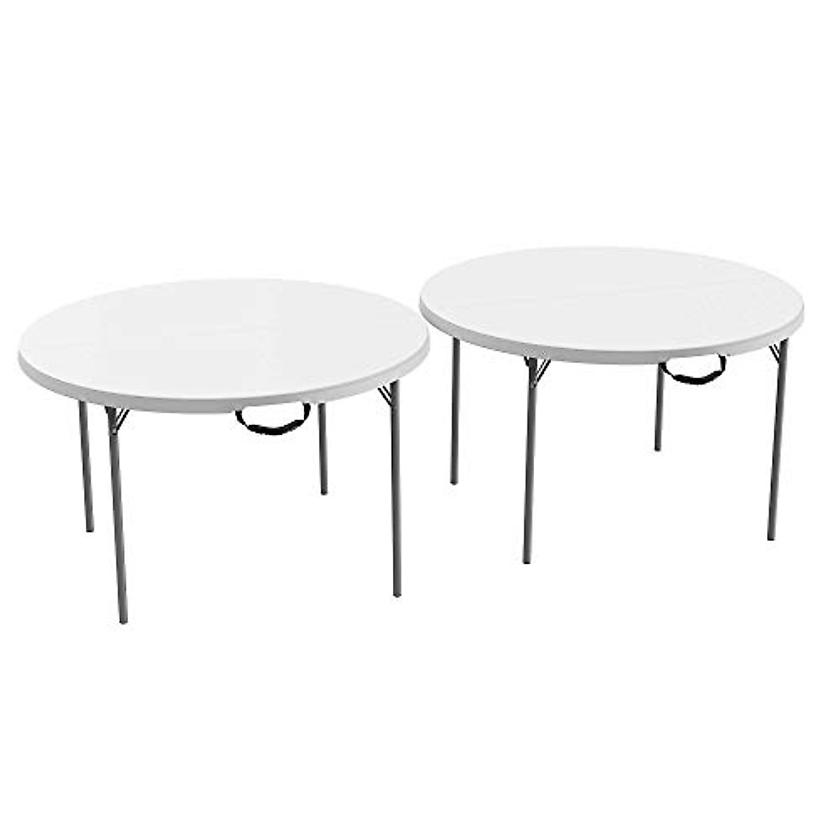 Lifetime 80886 48-Inch Round Fold-in-Half, 2 Pack, Light Commercial, White Granite Table