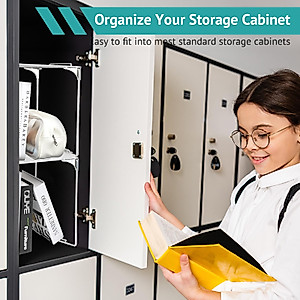 AUECOOME Locker shelfs Tall Shelf Metal Locker Shelves Organizer Locker Shelf for School Locker Accessories Suitable for School, Office, and Home use (1, Grey)