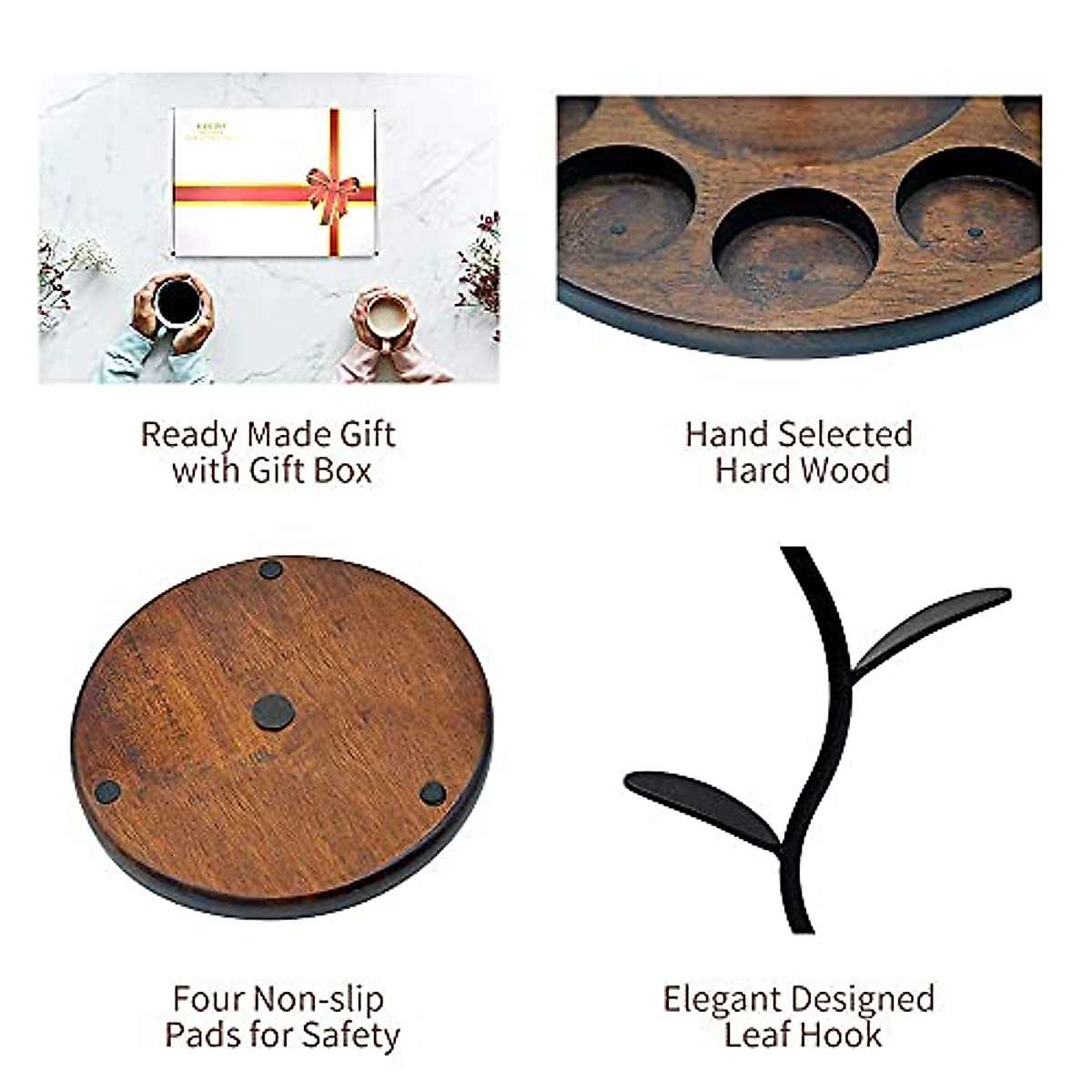 SASIDO Coffee Mug Tree and K Cup Holder, Coffee Cup Holder for Counter, Coffee Pod Holder with MugStorage Rack, Coffee Bar Decor Accessory & Kitchen Organizer, Gift for Coffee Lover, Black