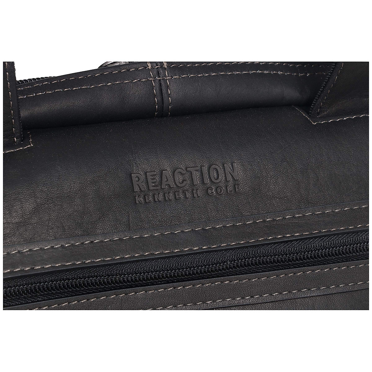 Kenneth Cole Reaction Out Of The Bag' Manhattan Colombian Leather RFID 15.6" Laptop Briefcase, Black, One Size