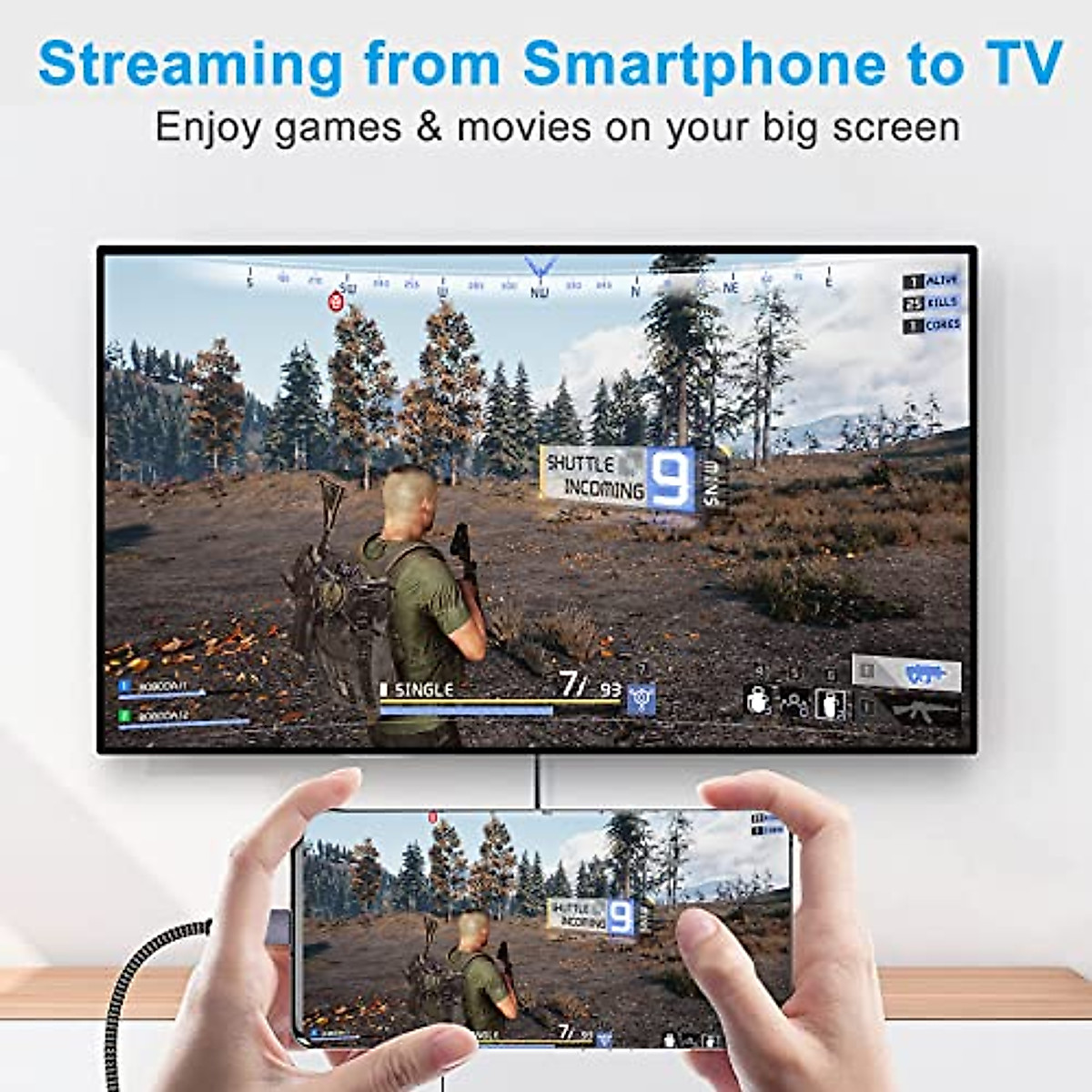 PEUZAVA USB C to HDMI Cable 6ft, Preminum 4K Type C (Thunderbolt 3/4) to HDMI Braided Cord Compatible with MacBook Pro 2020/2019/2018, MacBook Air/iPad Pro 2018, Samsung Galaxy S10/S9, Surface Book 2