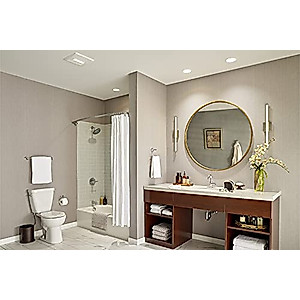 Broan-Nutone AE80BL InVent Series Single-Speed Fan with LED Light, Ceiling Room-Side Installation Bathroom Exhaust Fan, ENERGY STAR Certified, 1.5 Sones, , White , 80 CFM 1.5 Sones