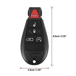 X AUTOHAUX Replacement Keyless Entry Remote Car Key Fob 433Mhz 5 Buttons for Dodge Dart 2013-2016