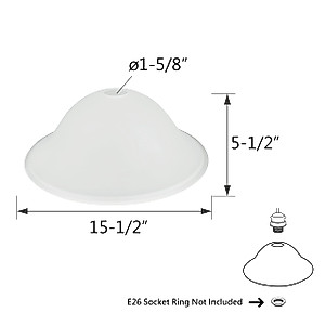 Aspen Creative Frosted 23101-21 Transitional Style Replacement Torchiere Glass Shade, 5-1/2" high x 15" Diameter