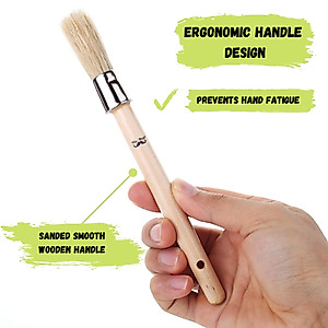 Mr. Pen- Chalk Paint Brush, 0.7 Inch, Wax Brush, Round Paint Brush, Wax Brush, Chalk Paint Brushes for Furniture, Chalk Paint Brushes, Wax Brush Chalk Paint, Furniture Paint Brush, Chalk Brush