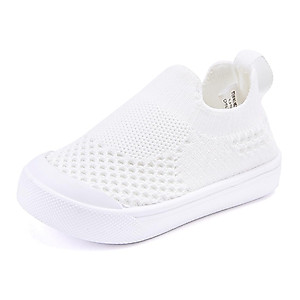 Baby Walking Shoes First Boy Girl Walker Infant Sock Tennis Mesh Sneakers Breathable 6 9 12 18 24 Months White Size 12-18 Months Infant