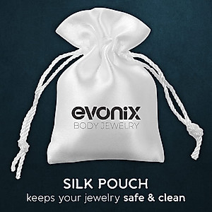 Evonix 16g Implant-Grade G23 Titanium Labret Lip Stud Monroe Piercing Jewelry 8mm Flat Back Ring 4mm Spikes