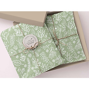 AnyDesign 100 Sheets Sage Green Wildflower Tissue Paper Green White Floral Gift Wrapping Paper Bulk Botanical Greenery Flower DIY Art Craft Paper for Packaging Wedding Birthday Baby Shower Bouquet