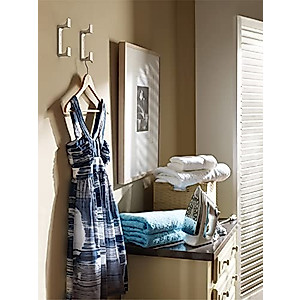 Amerock H37009G10 | Bray Double Prong Decorative Wall Hook | Satin Nickel Hook for Coats, Hats, Backpacks, Bags | Hooks for Bathroom, Bedroom, Closet, Entryway, Laundry Room, Office