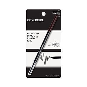 COVERGIRL - Easy Breezy Brow Micro-Fine + Define Pencil, Micro-fine tip, no sharpening required, Built-in spoolie-brush, 100% Cruelty-Free