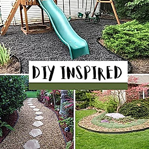 MASTER MARK Terrace Board, Landscape Coiled Edging, Grass Barrier, Bender Board, Flower Bed, Vegetable Garden Borders 5 in. x 40 ft. with 10 Stakes (Black)