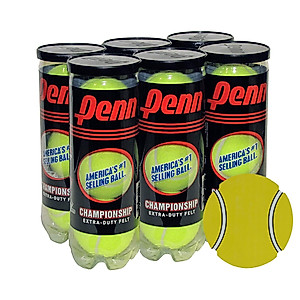InPrimeTime Penn Championship Tennis Balls, 6 cans (18 Balls) Super Value Bundle with Exclusive Magnet (Extra Duty)