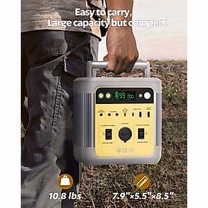VATID Portable Power Station, 600W 518Wh Solar Generator,3.5hrs 100% Recharge Solar Power Station with 110V AC,65W USB PD,LCD Screen,12V Regulated DC,Pure Sine Wave Battery Power Station for Hurricane