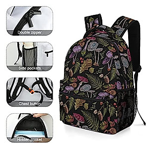 Aparajita Wild Forest Mushrooms School Backpack Gifts Fashion Travel Laptop Backpack for Men Women Teenagers Children